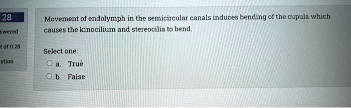 VIDEO solution: Movement of endolymph in the semicircular canals ...