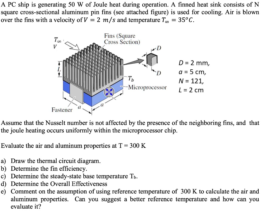 A PC ship is generating 50 W of Joule heat during operation. A finned ...