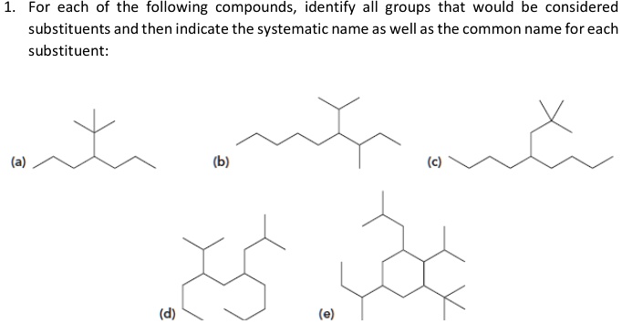 for each of the following compounds identify all groups that would be ...