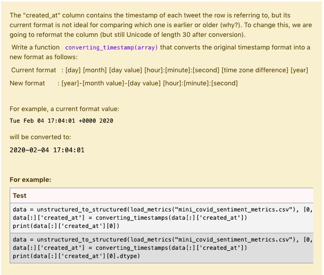 Solved The Createdat Column Contains The Timestamp Of Each Tweet The Row Is Referring To But