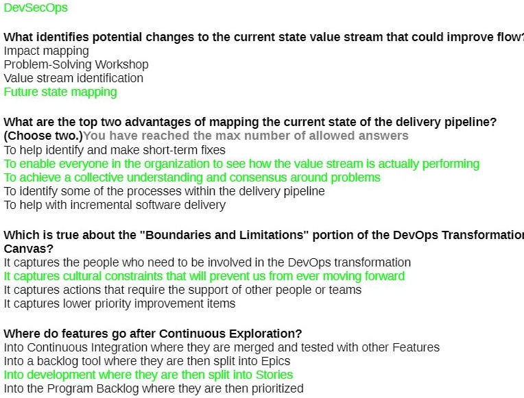 devsecops what identifies potential changes to the current state value stream that could improve ...