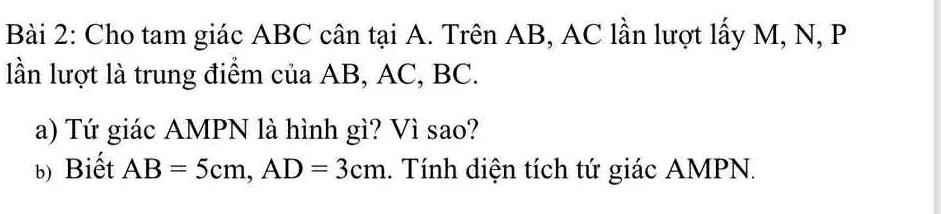 Solved Bà I 2 Cho Tam Giác Abc Cân Tại A Trên Ab Ac Lần Lưá