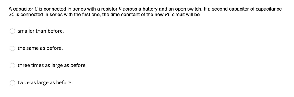 SOLVED: A capacitor C is connected in series with a resistor R across a ...