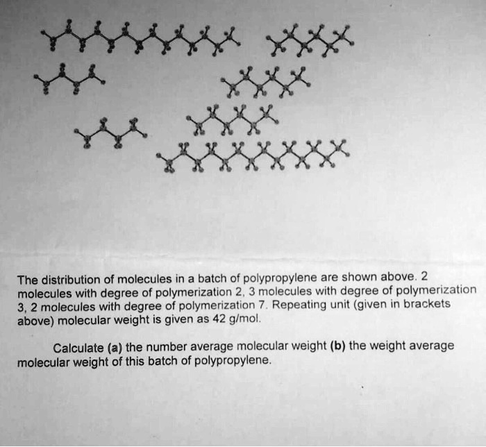 SOLVED: The distribution of molecules in a batch of polypropylene is ...
