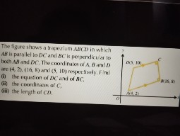 SOLVED: The figure shows a trapezium A B C D in which A B is parallel to D C and B C is ...