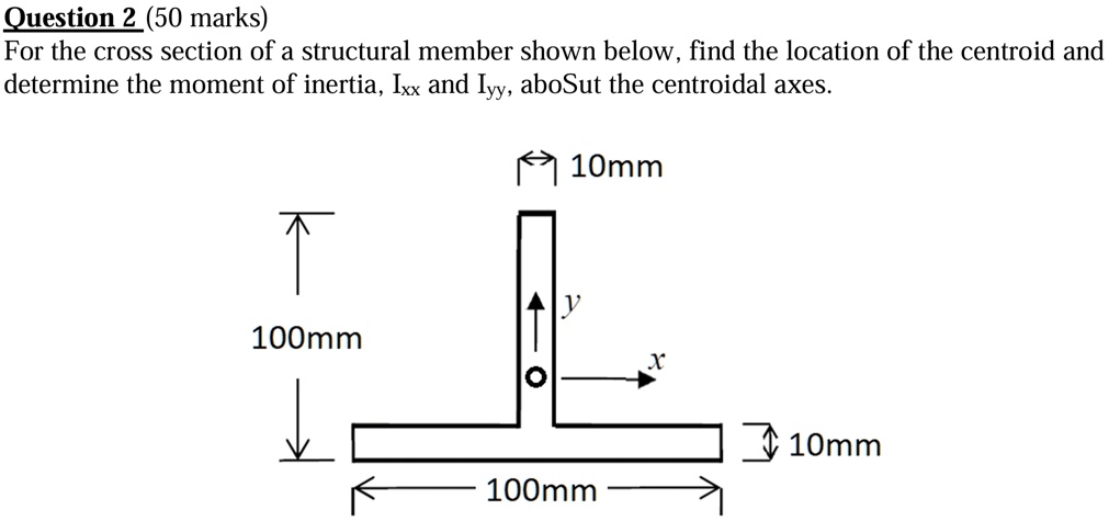 question 2 50 marks for the cross section of a structural member shown ...