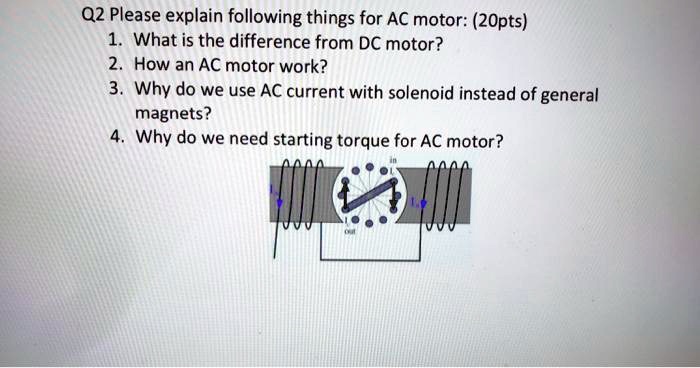 SOLVED: Q2 Please explain following things for AC motor: (2Opts) What ...
