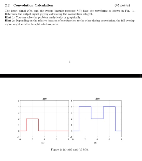 22 convolution calculation 40 points the input signal xt and the system impulse response ht have ...