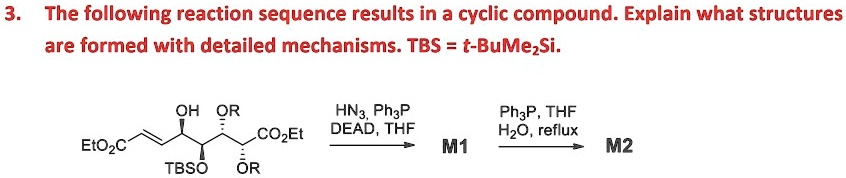 SOLVED: The following reaction sequence results in a cyclic compound ...