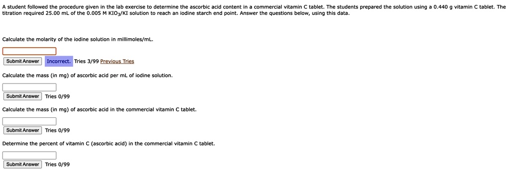 SOLVED: A student followed the procedure qiven in the lab exercise to ...