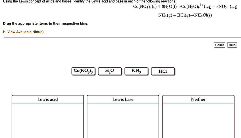 using the lewis concept of acids and bases identily the lewis acid and ...