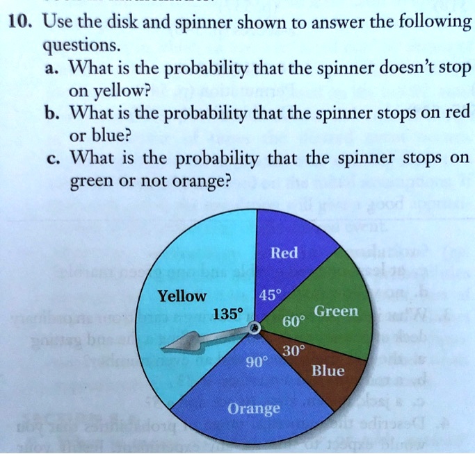SOLVED: 10. Use the disk and spinner shown to answer the following questions. 1. What is the ...