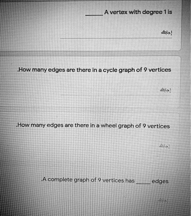 SOLVED: A vertex with degree 1 is How many edges are there in a cycle ... SOLVED: A vertex with degree 1 is How many edges are there in a cycle ...