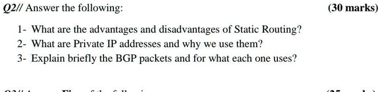 SOLVED: Q2I/ Answer the following: What are the advantages and ...