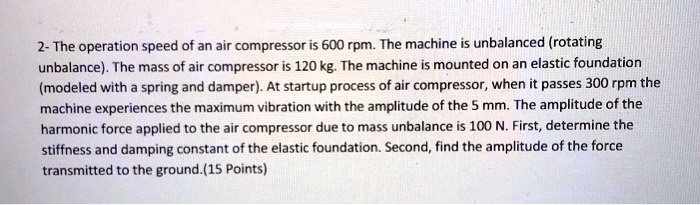 SOLVED: The operation speed of an air compressor is 600 rpm. The ...