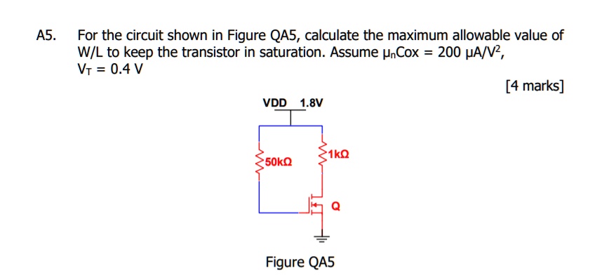 SOLVED: For the circuit shown in Figure QA5, calculate the maximum ...