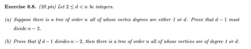 SOLVED: Exercise 8.8 (20 pts) Let 2