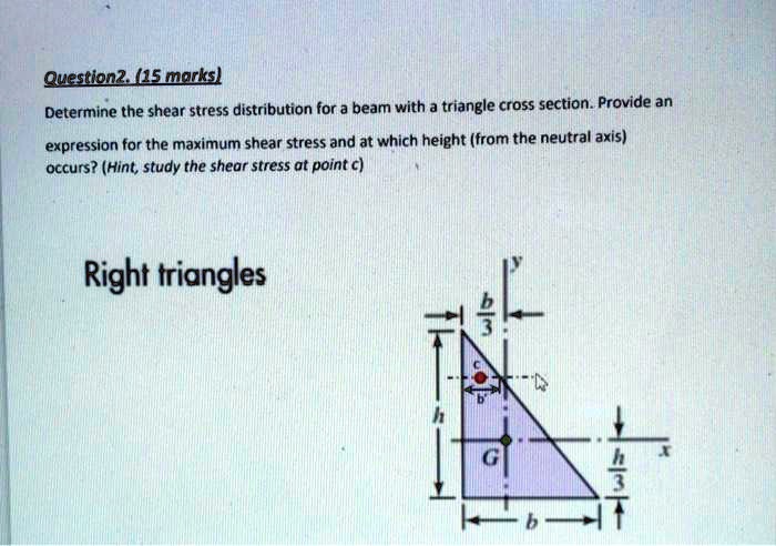 SOLVED: Question 2 (45 marks): Determine the shear stress distribution for a beam with a ...