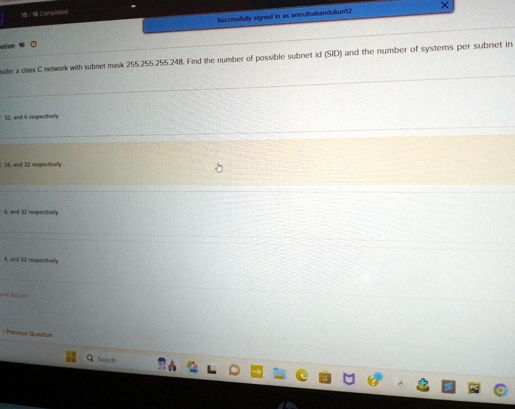 Solved 15 16 Completed Successfully Signed In As Amruthakandukuri12