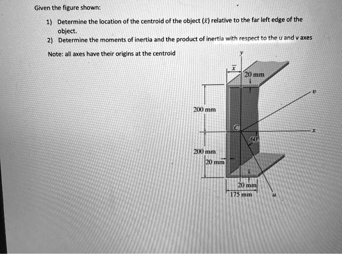 Given the figure shown: 1) Determine the location of the centroid of ...
