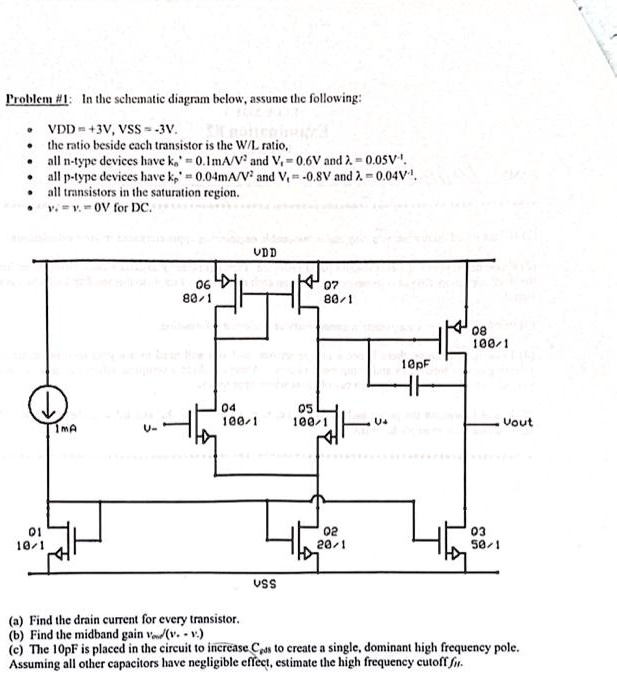 SOLVED: Problem #1 In the schematic diagram below, assume the following ...