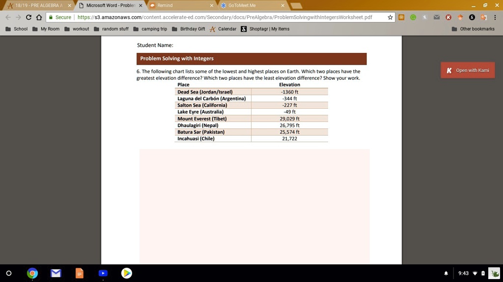 A 18/19-PRE ALGEBRA A X Microsoft Word - Problen X Remind ??CO GoToMeet.Me Secure https://s3 ...