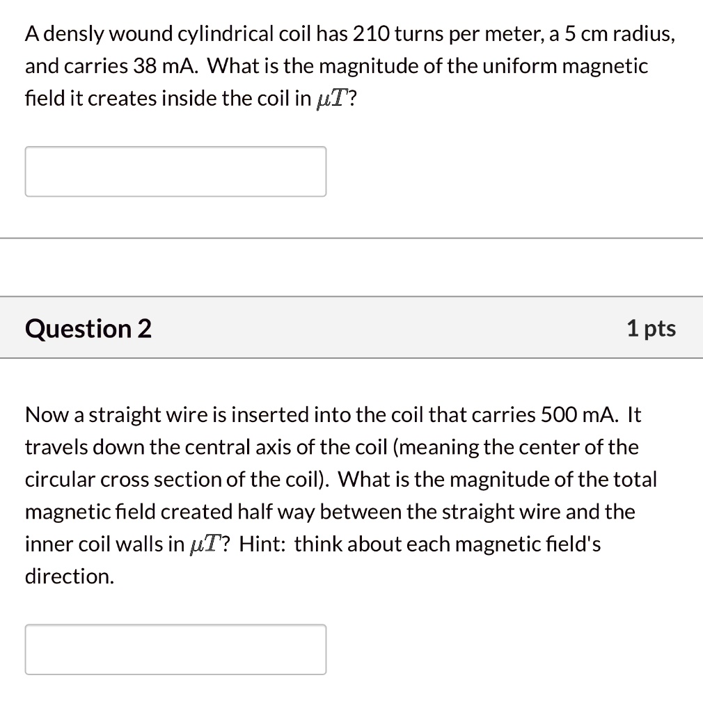 a densly wound cylindrical coil has 210 turns per metera 5 cm radius ...