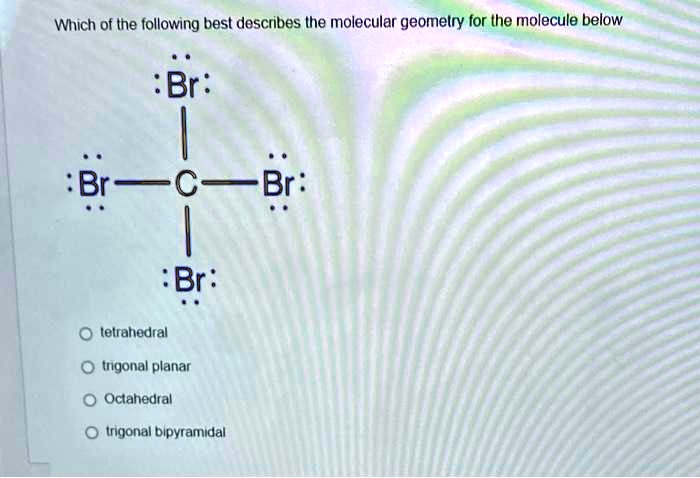 SOLVED: Which of the following best describes the molecular geometry ...