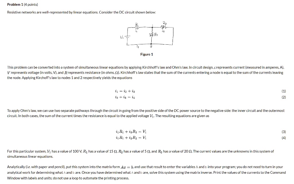 SOLVED: In Matlab Create a single script (.m file) to solve these problems. Unless directed ...