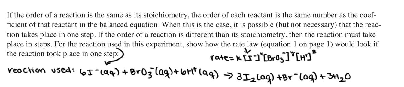 SOLVED: If the order of a reaction is the same as its stoichiometry ...