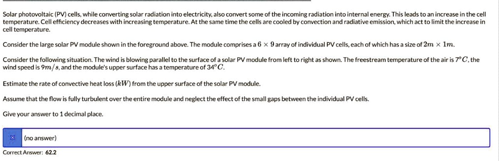 SOLVED: Texts: Solar photovoltaic (PV) cells, while converting solar radiation into electricity ...
