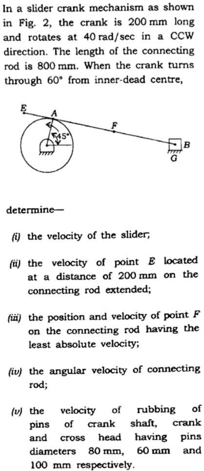In a slider crank mechanism as shown in Fig. 2, the crank is...
