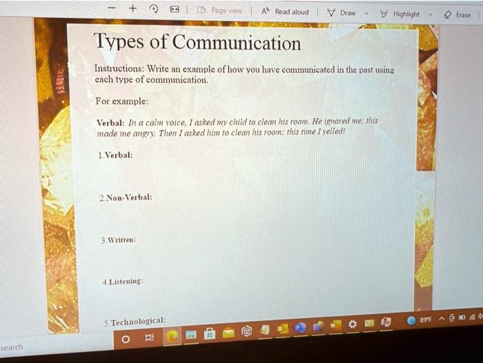 Types of Communication Instructions: Write an example of how you have ...