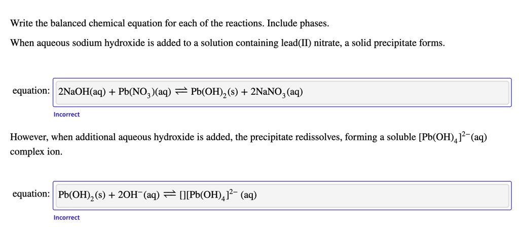 SOLVED: Write the balanced chemical equation for each of the reactions ...