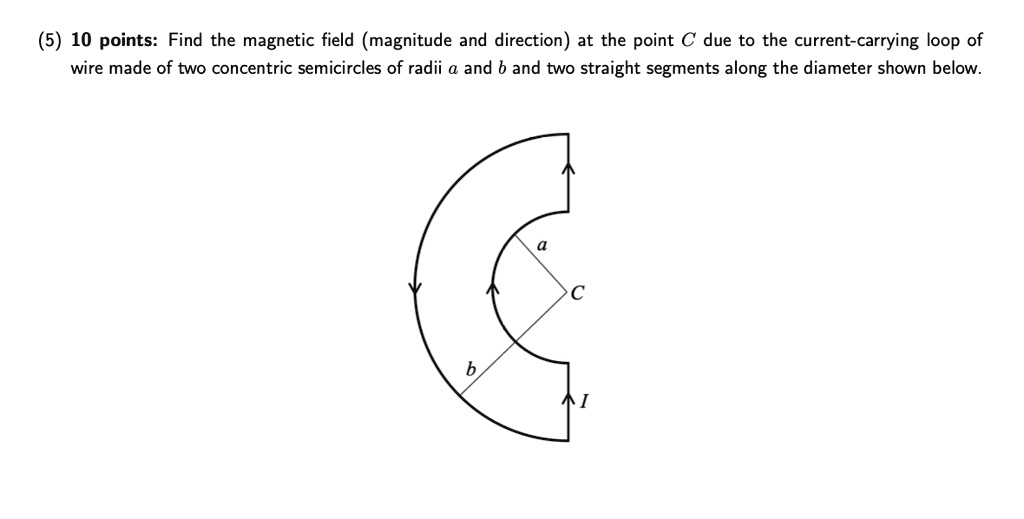 SOLVED: (5) 10 points: Find the magnetic field (magnitude and direction) at the point due to the ...