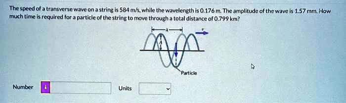 The speed of a transverse wave on a string is 584 m/s, while the wavelength is 0.176 m. The ...