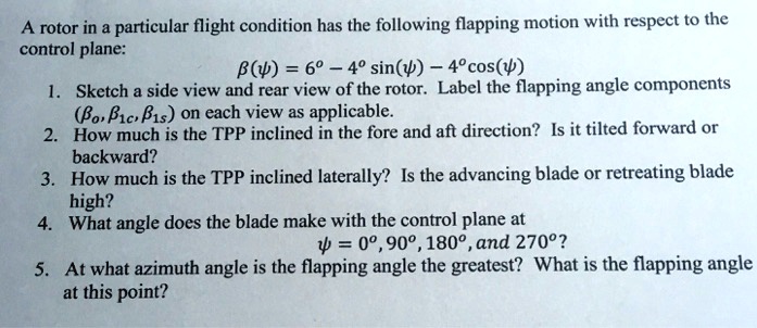 SOLVED: A rotor in a particular flight condition has the following ...