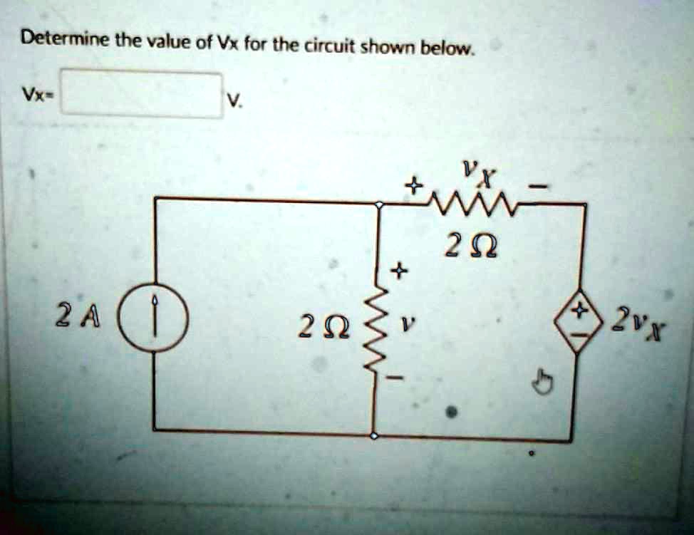 determine the value of vx for the circuit shown below vx v l 29 2a 20x 292 48065