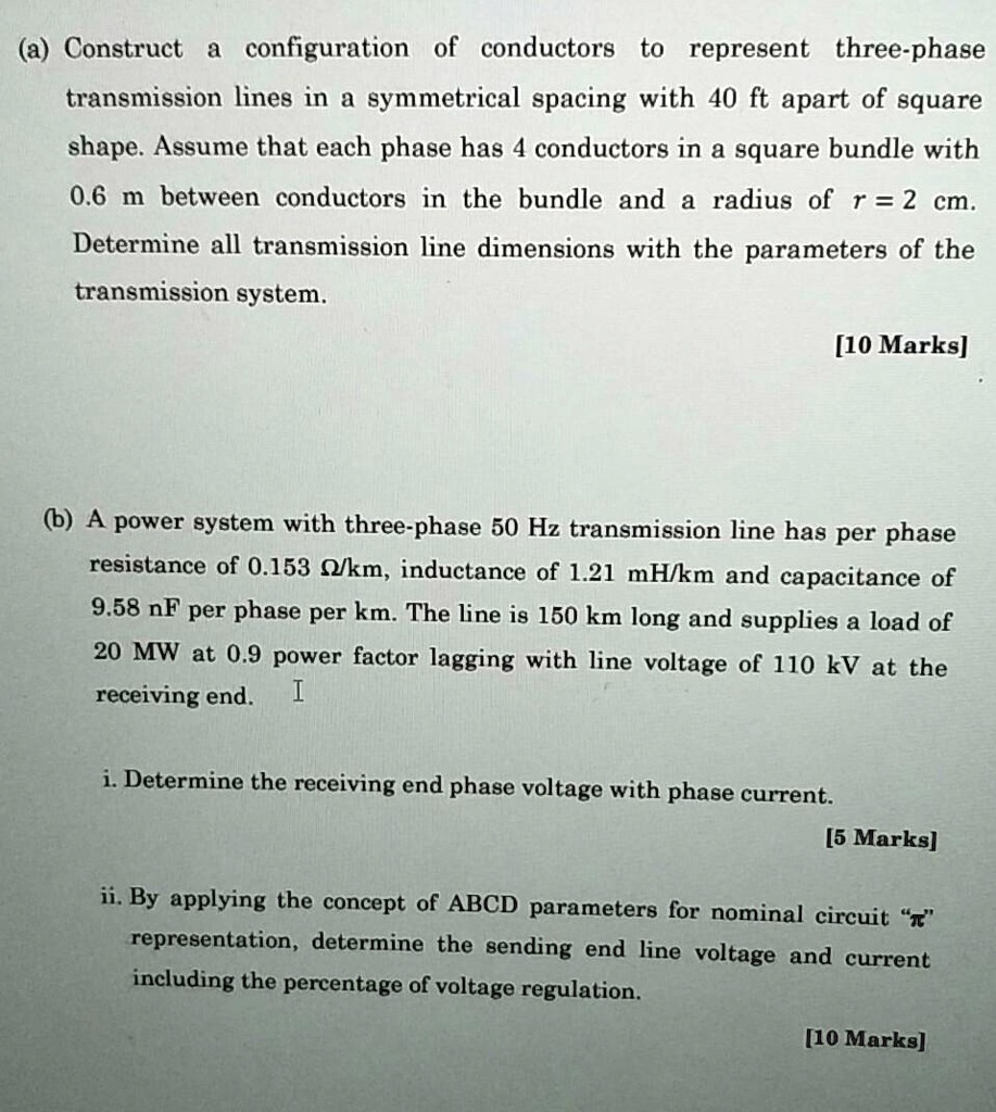 SOLVED: (a) Construct a configuration of conductors to represent three ...