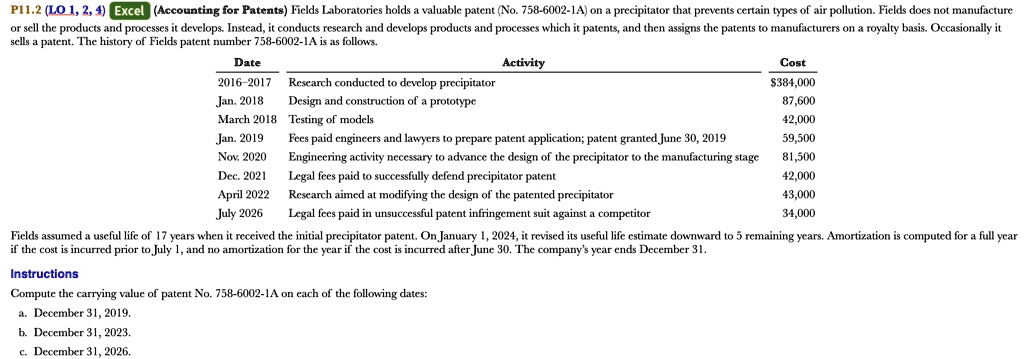 SOLVED: sells a patent. The history of Fields patent number 758-6002-1A ...