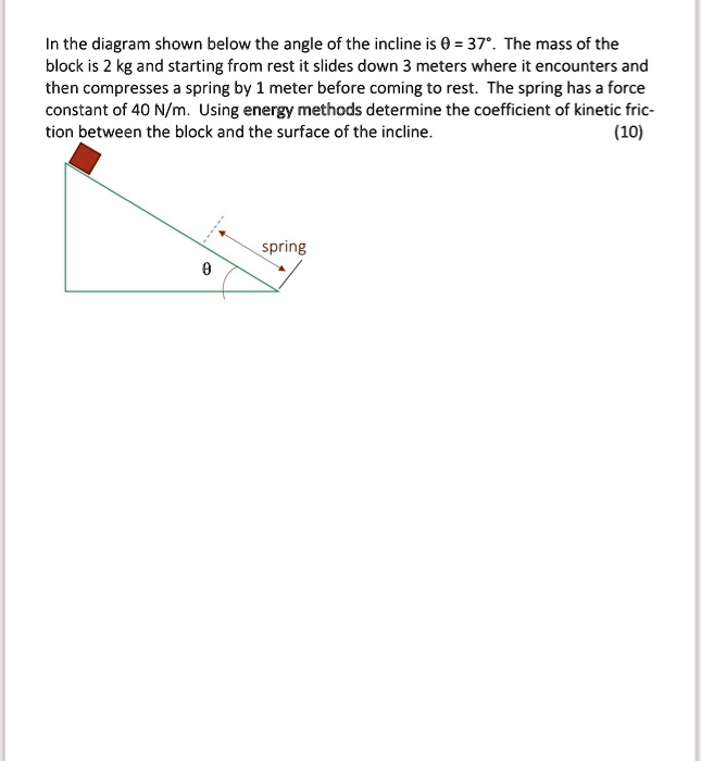 in the diagram shown below the angle of the incline is 0 37 the mass of ...