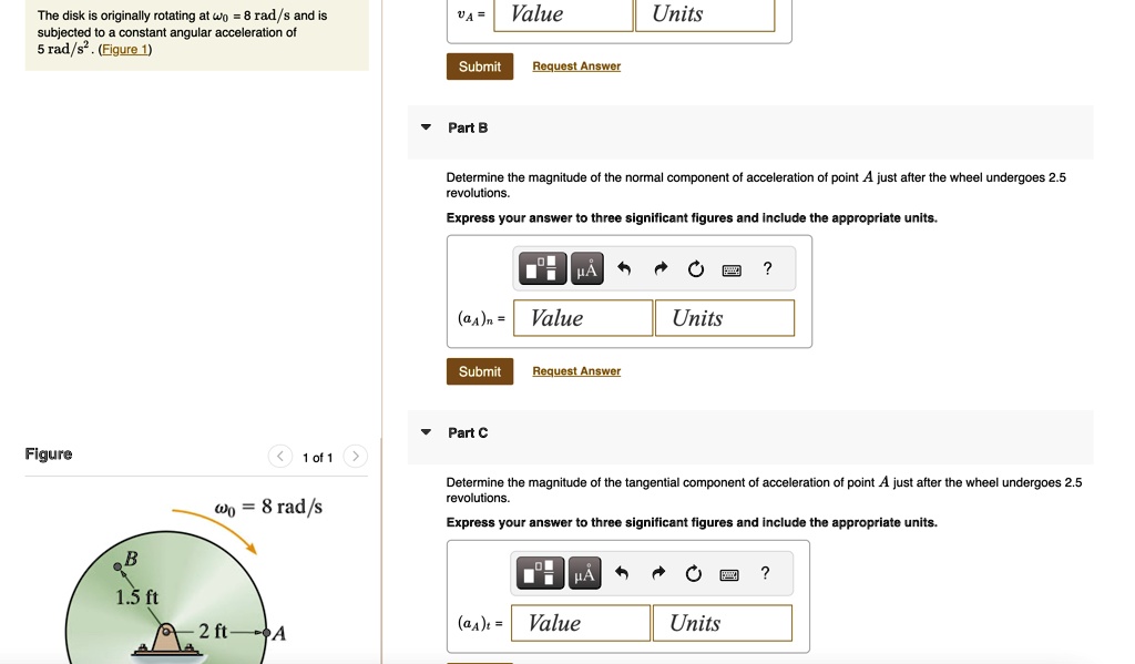 The disk is originally rotating at omega (0)=8ra(d)/(s) and is ...