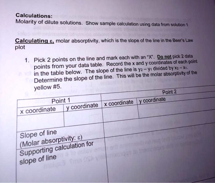 calculations molarity of dilute solutions show sample calculation using ...