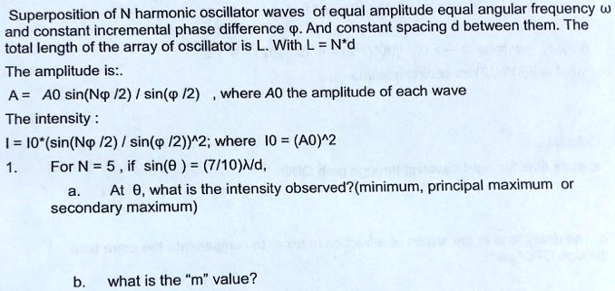 Superposition of N harmonic oscillator waves of equal amplitude equal ...