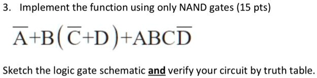 Solved Implement The Function Using Only Nand Gates 15 Pts A Bc 8083