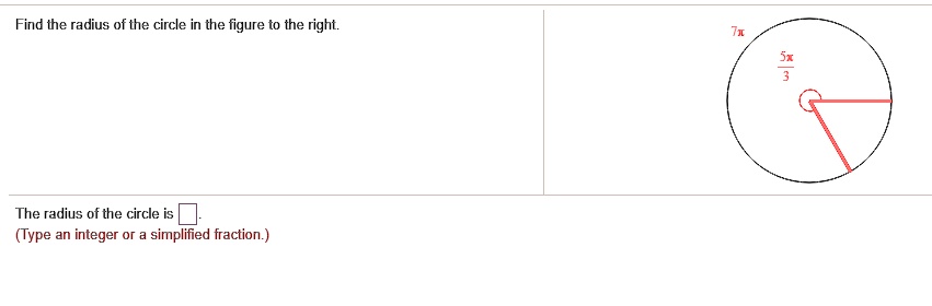 find the radius of the circle in the figure to the right the radius of ...