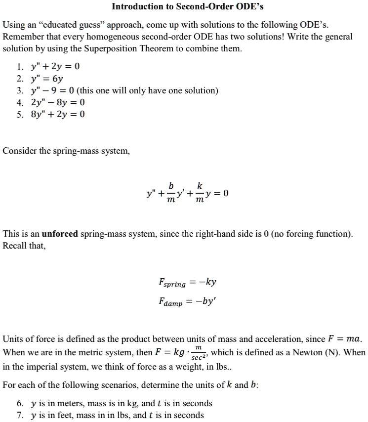 introduction to second order ode s using an educated guess approach ...