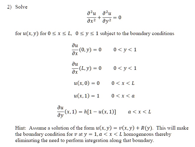 SOLVED: Solve d2u dx2 dy2 for u(x,y) for 0