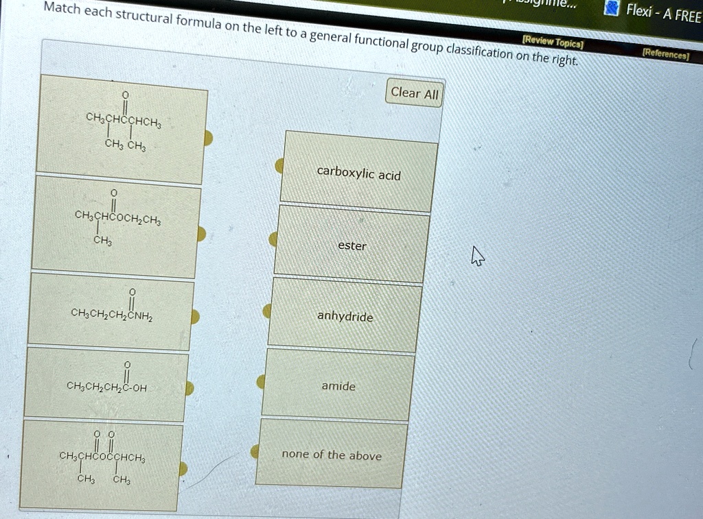 flexi a free review topics references match each structural formula on the left to a general ...