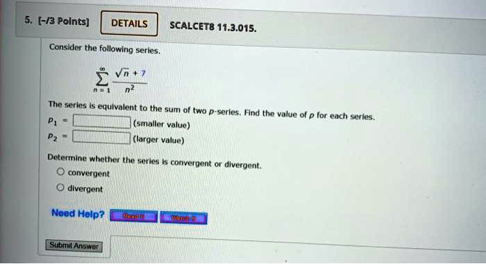 SOLVED:[-/3 Polnts] DETAILS SCALCETB 11.3.015. Consider the followlng ...